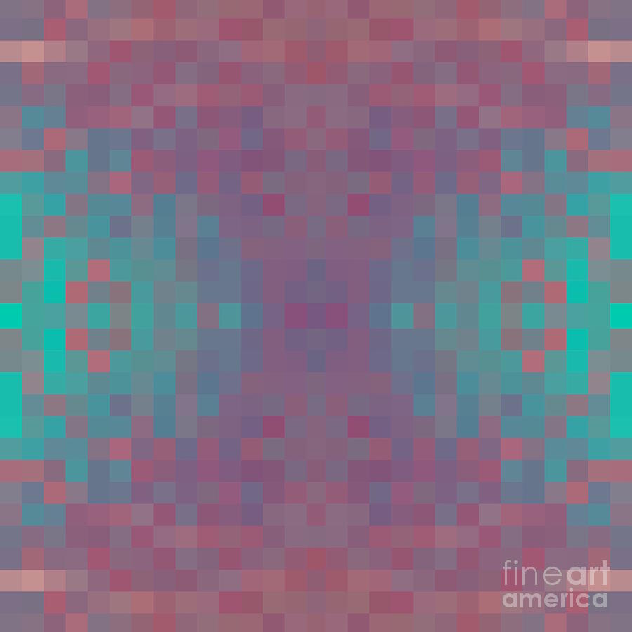 Geometric Symmetry Art Pixel Square Pattern Abstract Background In Pink ...