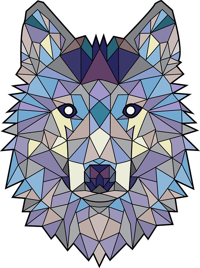 Geometric Wolf Digital Art by Branson Rose - Pixels