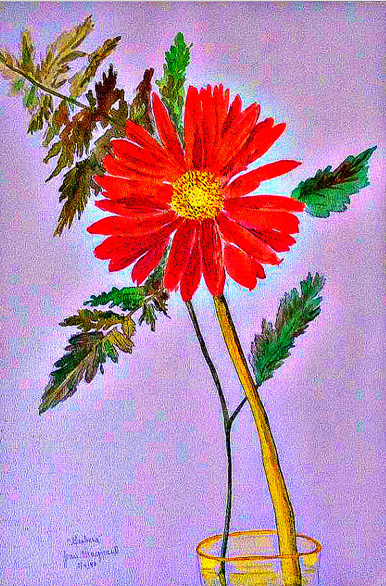 Gerbera Daisy Painting by Jean Maynard - Fine Art America