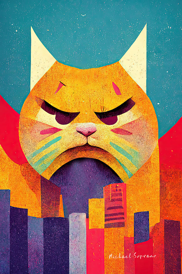 Giant Cat Destroying a City I Digital Art by Michael Soprano | Pixels