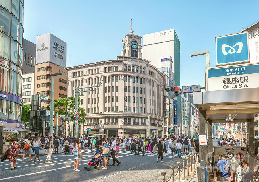 Ginza Street traffic free Sunday Photograph by Olaf Protze | Pixels