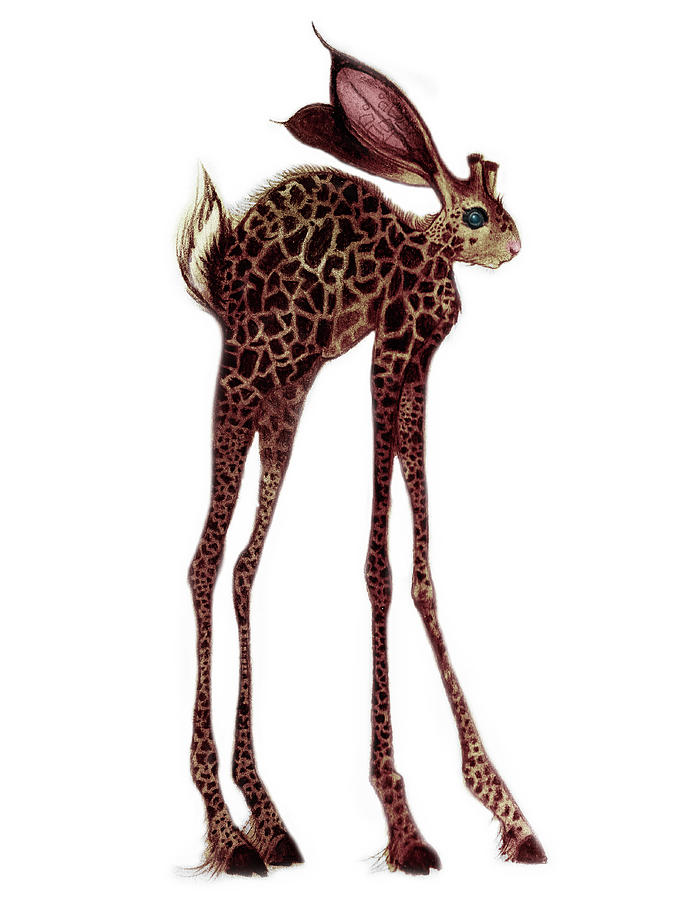 Rabbit Mixed With Giraffe Fantasy Creature Rabbit Cheetah Hybrid,