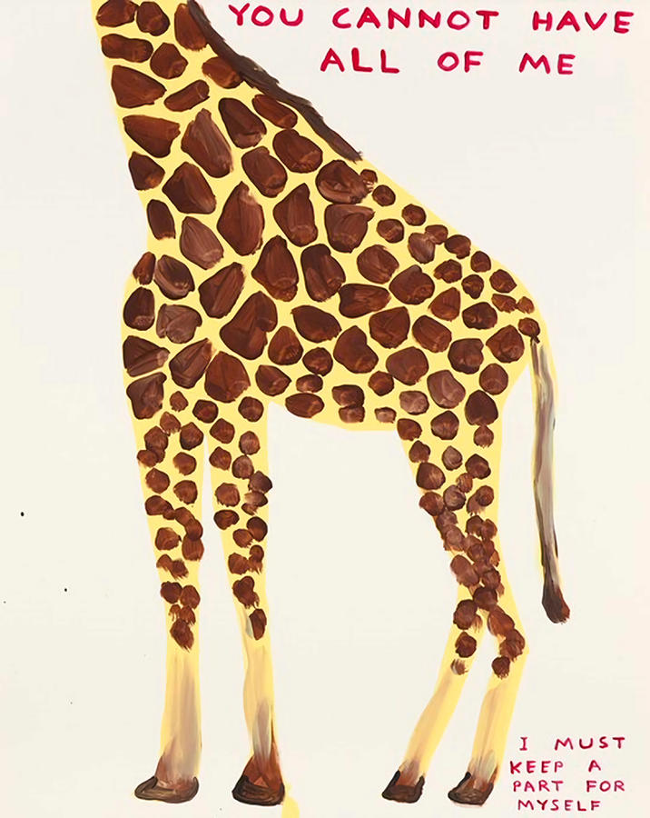 giraffe you cannot have all of me Poster cute Painting by Alex Mohammed ...