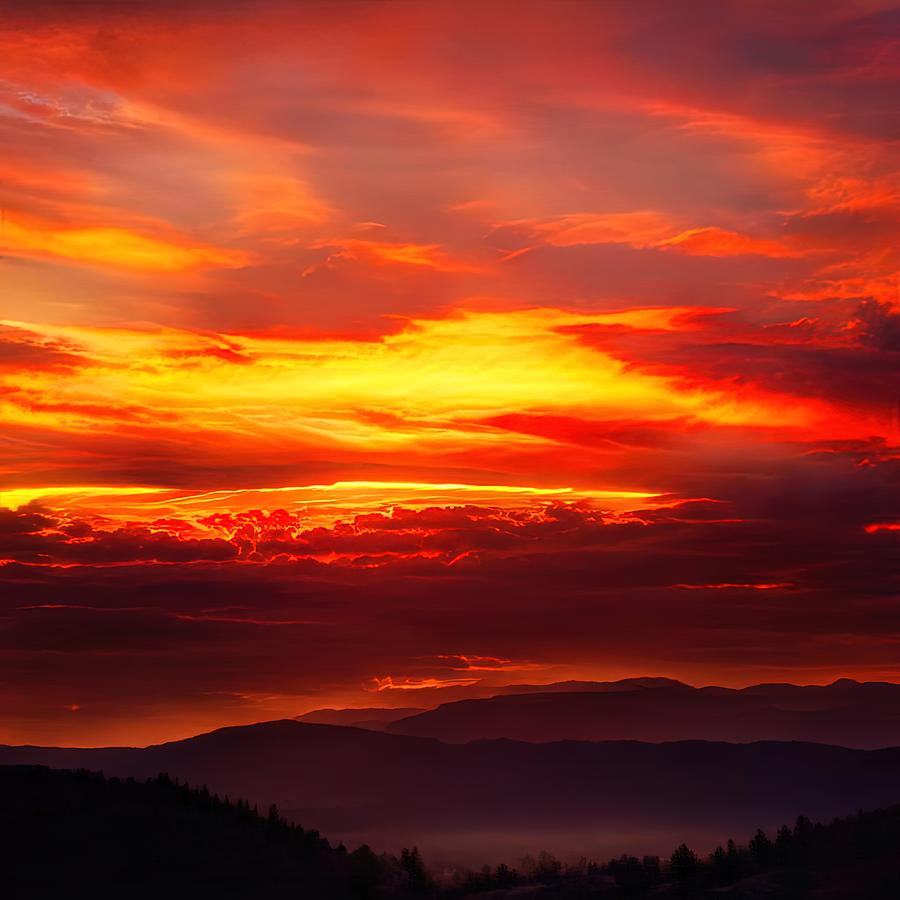 Glorious Sunset with Clouds Digital Art by Robert Ebert - Fine Art America