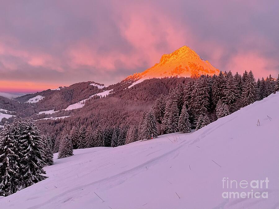 Glowing Mountain Peak Photograph by Elizabeth Mallen - Fine Art America