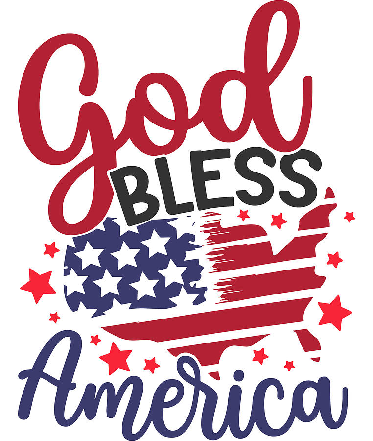 God Bless America Patriotic Digital Art by Sweet Birdie Studio - Fine ...