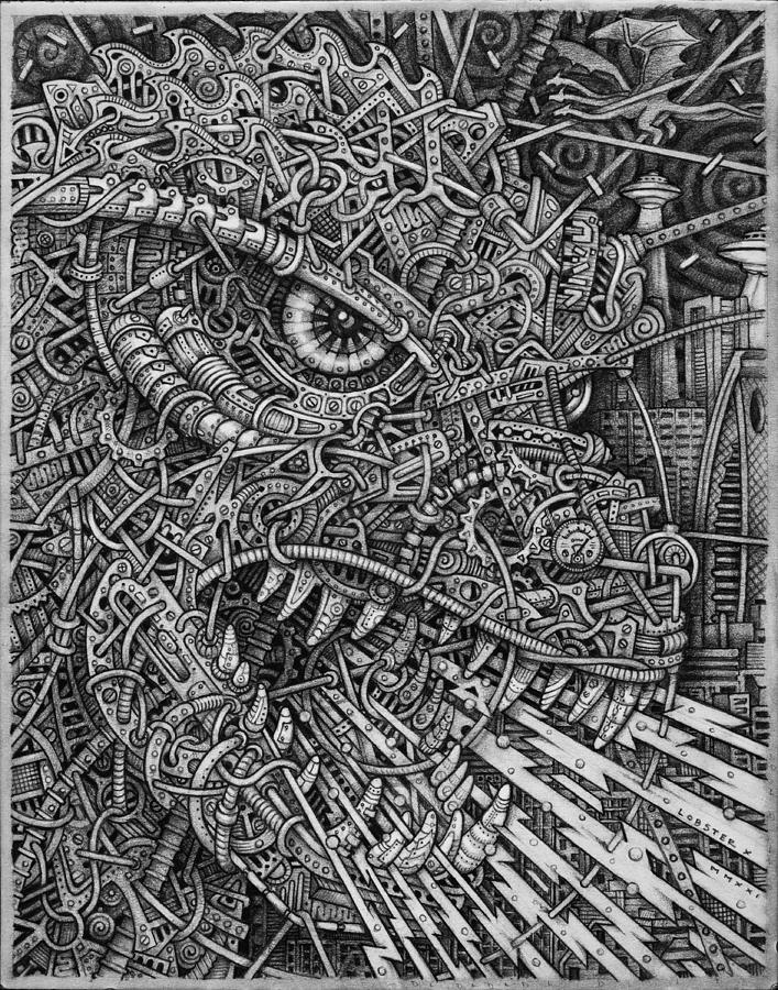 Godzilla Drawing by Larry McFall - Fine Art America