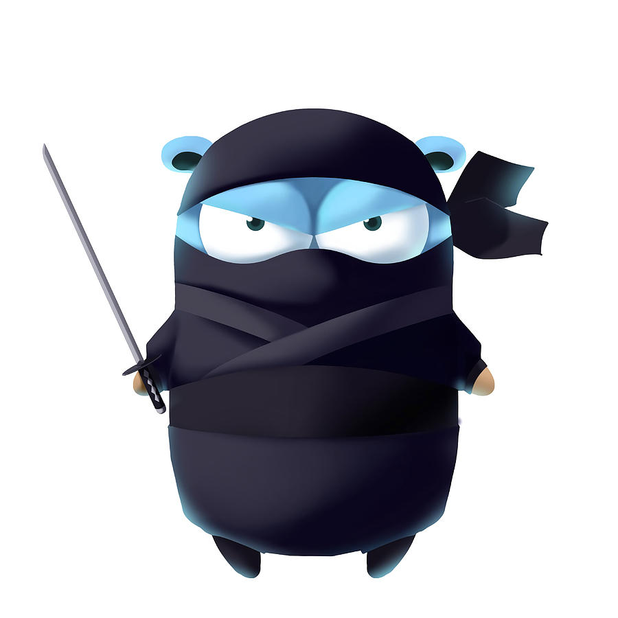 Golang Gopher Ninja Painting by Shaw Hunt | Pixels