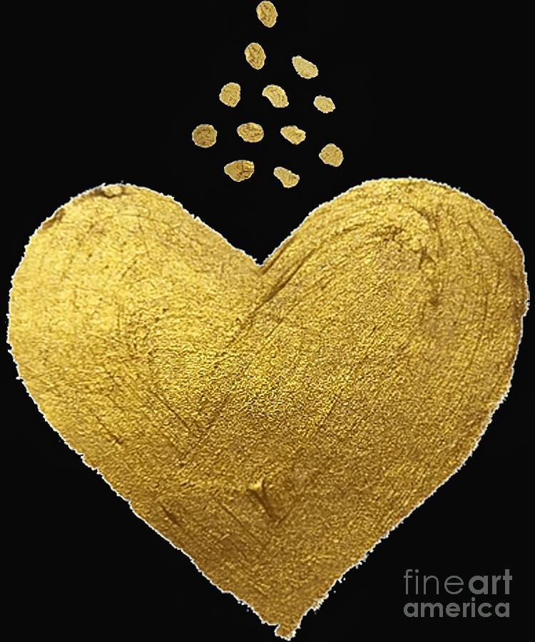 Gold Heart Valentines Day Painting by Davies Matthews - Fine Art America