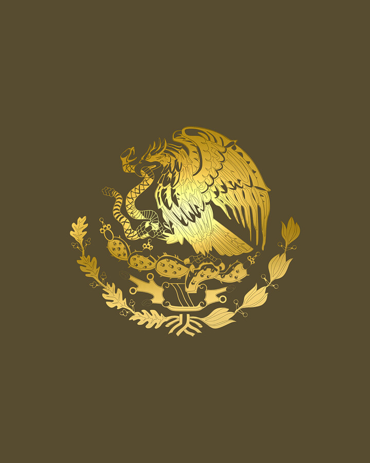 Gold Mexico Coat Of Arms Digital Art by Bassec Rylee - Fine Art America