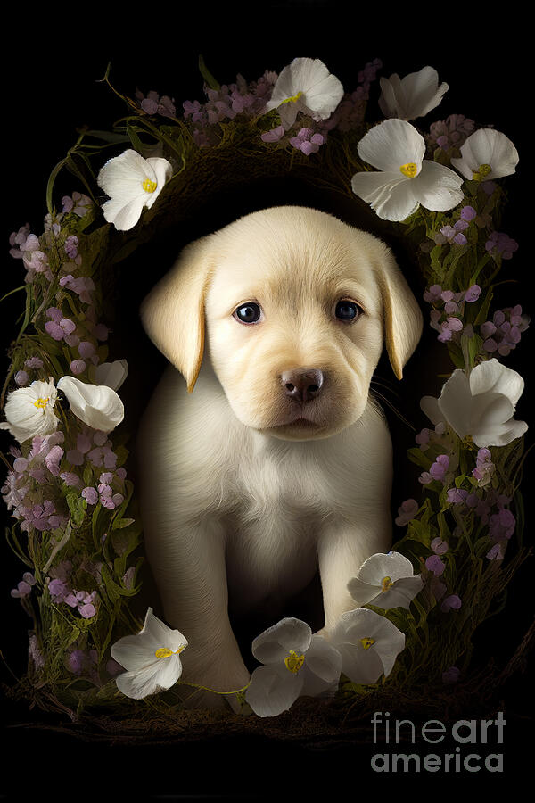 Golden labrador puppy portrait Photograph by Delphimages Photo ...