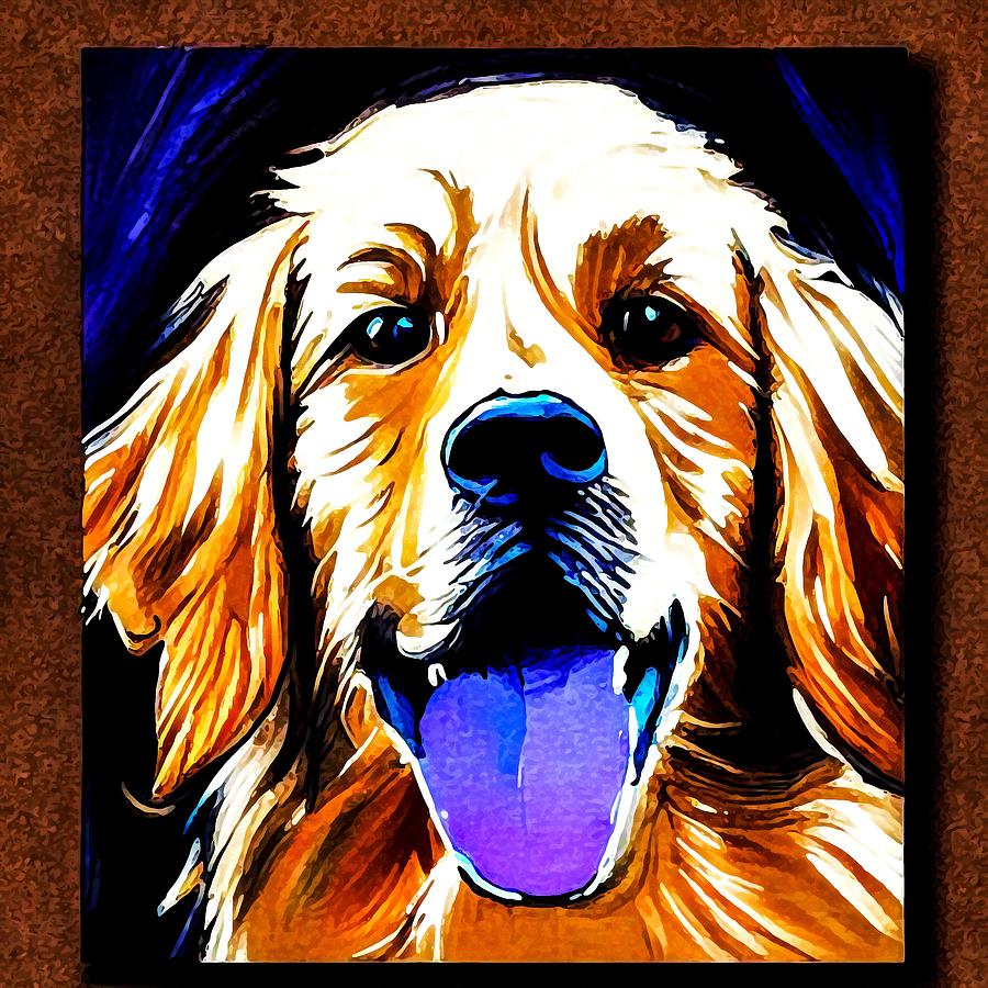 Golden Retrievers Splatter Painting Digital Art by Adrien Efren - Fine Art America
