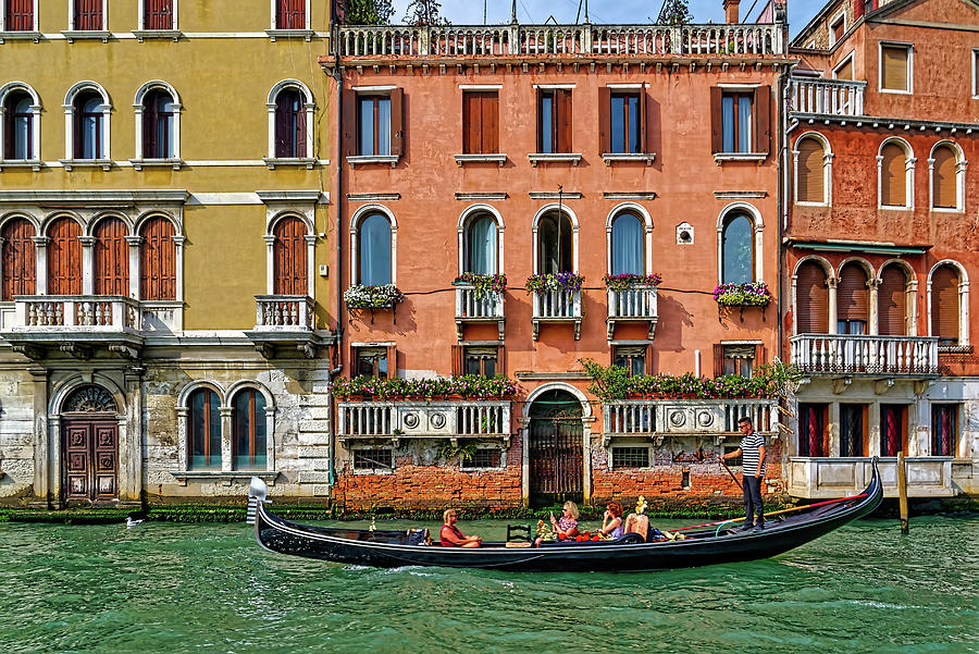 Gondola and Palaces on the Grand Canal. Photograph by Vladimir Rayzman ...