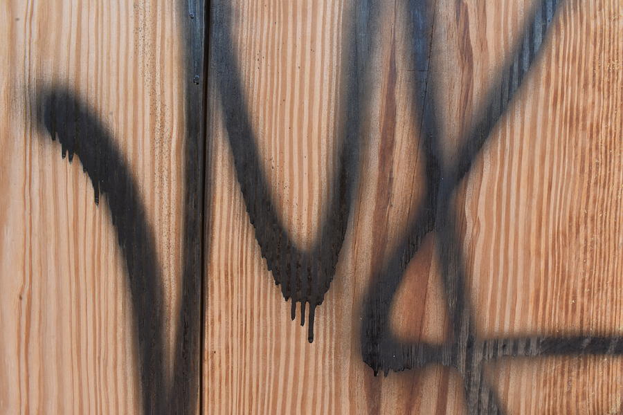 Graffiti and Wood Grain Photograph by Dick Sauer | Pixels