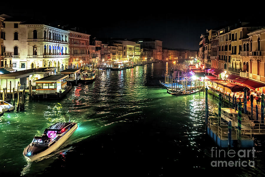 Grand Canal at Night Venice Italy Photograph by M G Whittingham - Fine ...