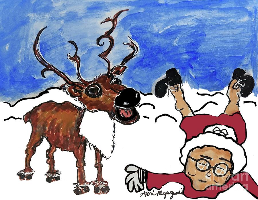 Grandma Got Run Over by a Reindeer Mixed Media by Geraldine Myszenski ...