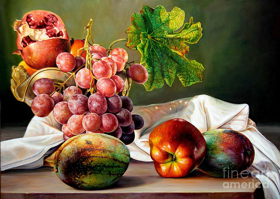Grapes Painting by Luis Angeles - Fine Art America