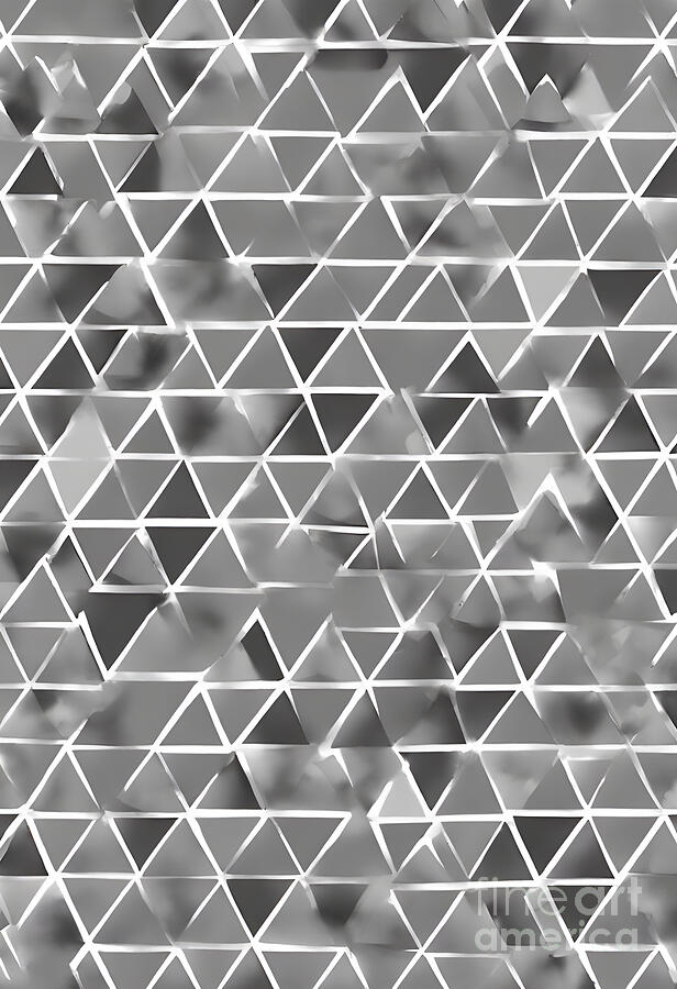 Gray and White Triangular Pattern Digital Art by Jeff Creation - Pixels ...