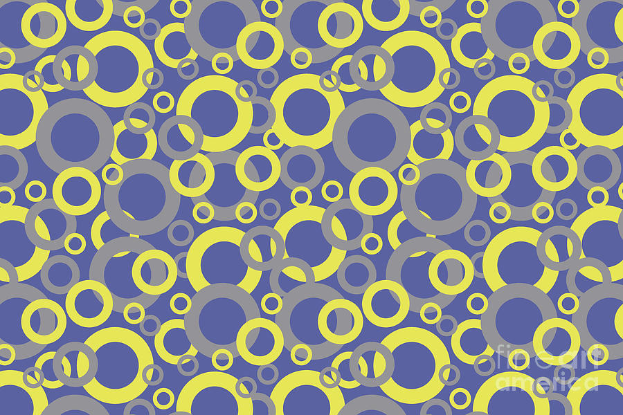 Gray Yellow Blue Funky Ring Pattern V10 Color of the Year 2021 and ...