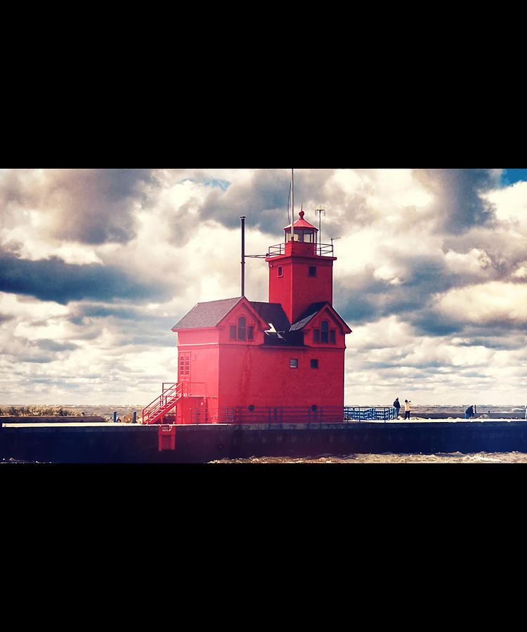 Great Lakes Lighthouse Poster green Painting by Walsh Price | Fine Art ...