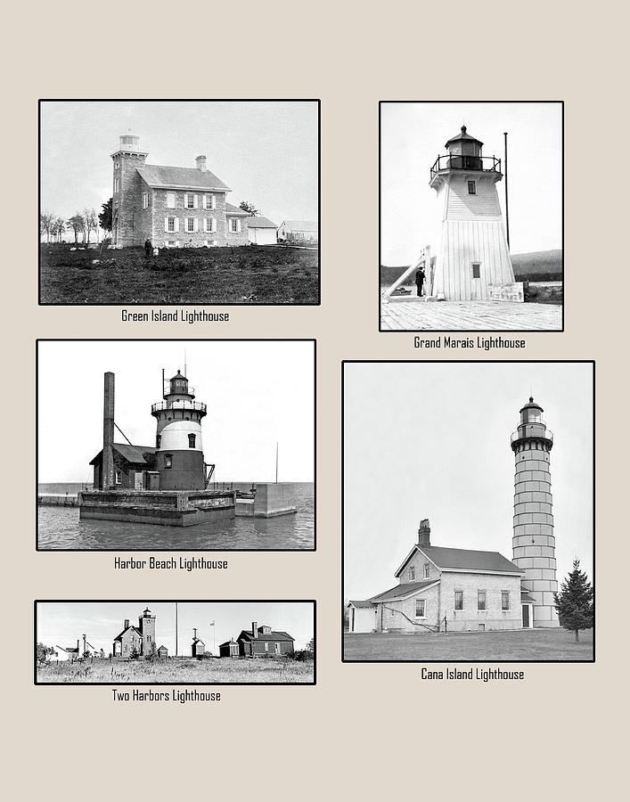 Great Lakes Lighthouses No. Eight Painting by Jerry McElroy - Fine Art ...