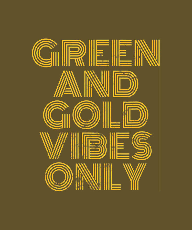 Green And Gold Vibes Only High School Football Game Team 70s Digital Art by Dastay Store - Fine ...