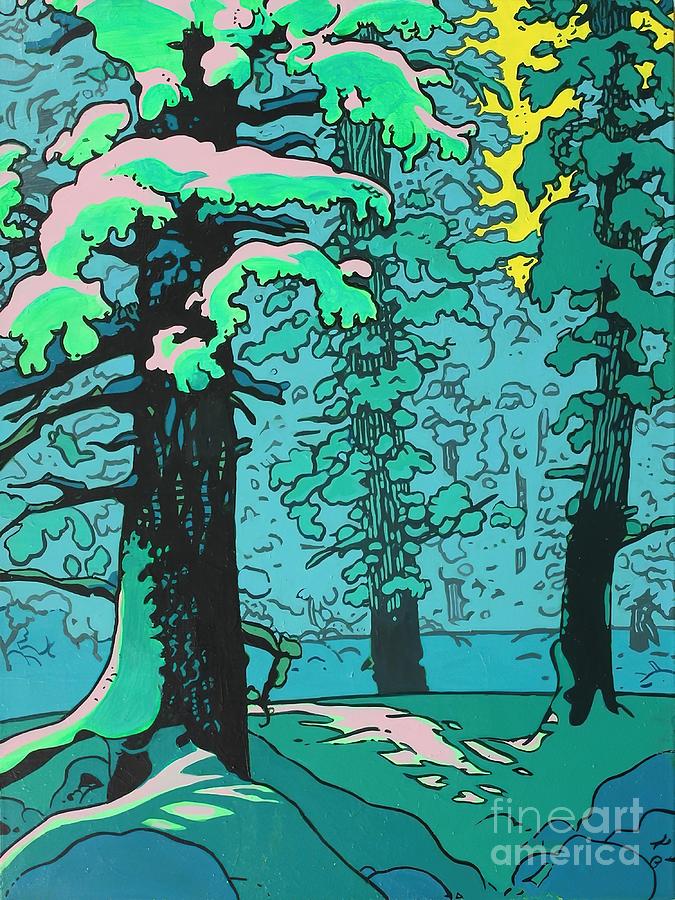 Green Forest Painting by Lee Jasmine - Fine Art America