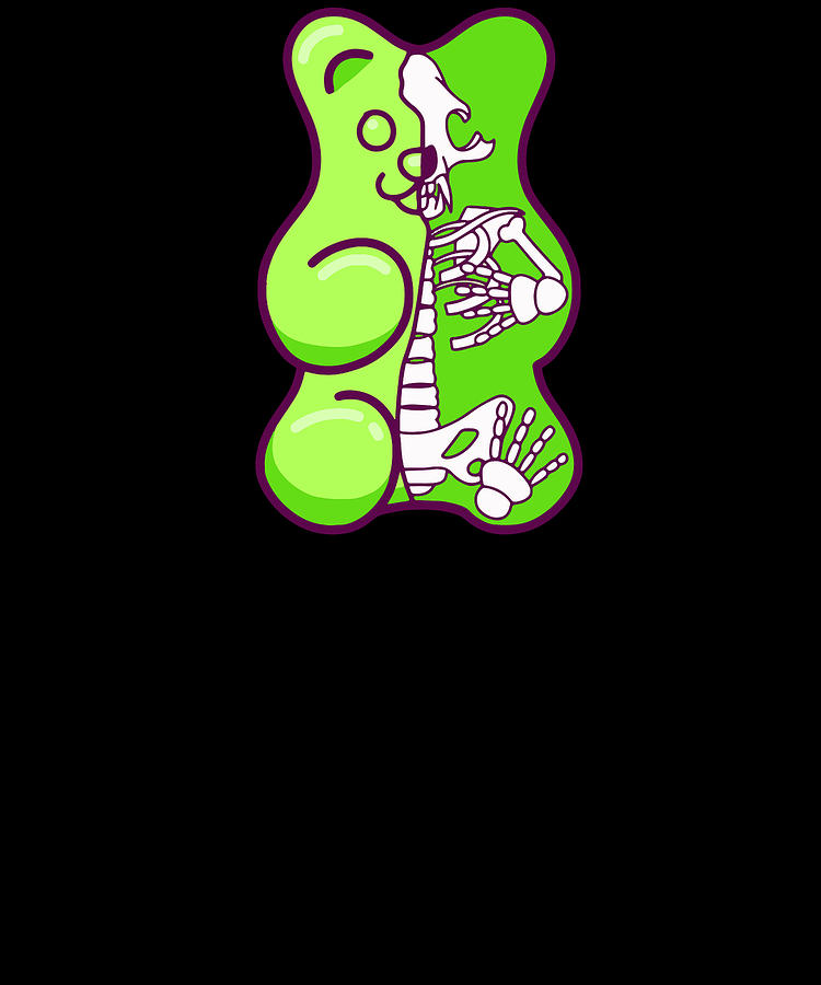 Green Gummy Bear Anatomy Digital Art by ShunnWii - Pixels