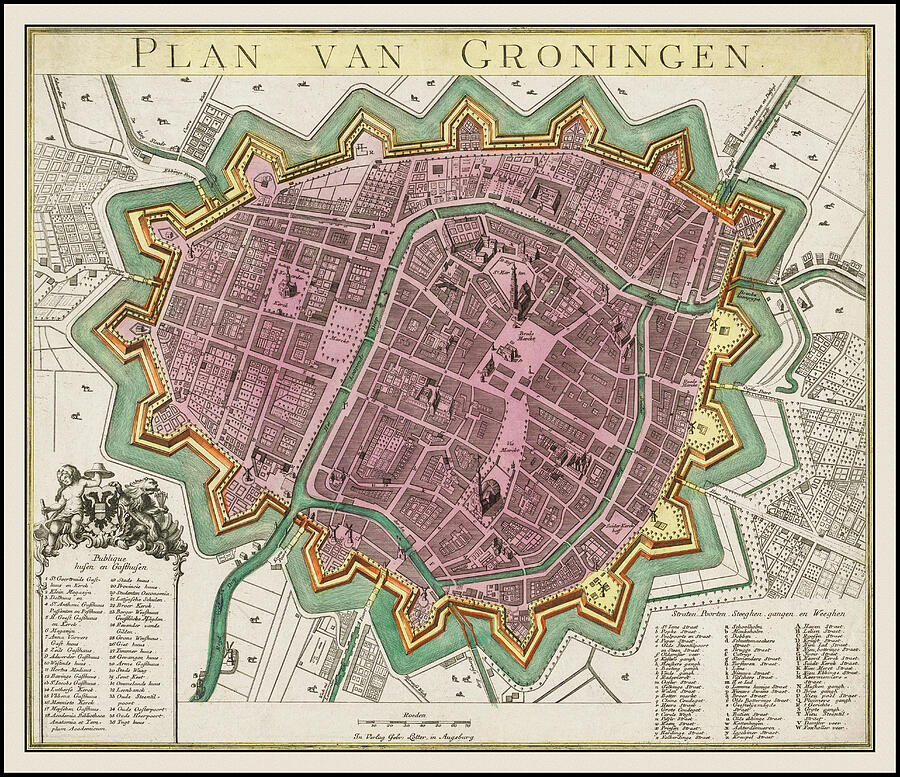 Groningen Netherlands Vintage Historical Map 1743 Photograph by Carol ...