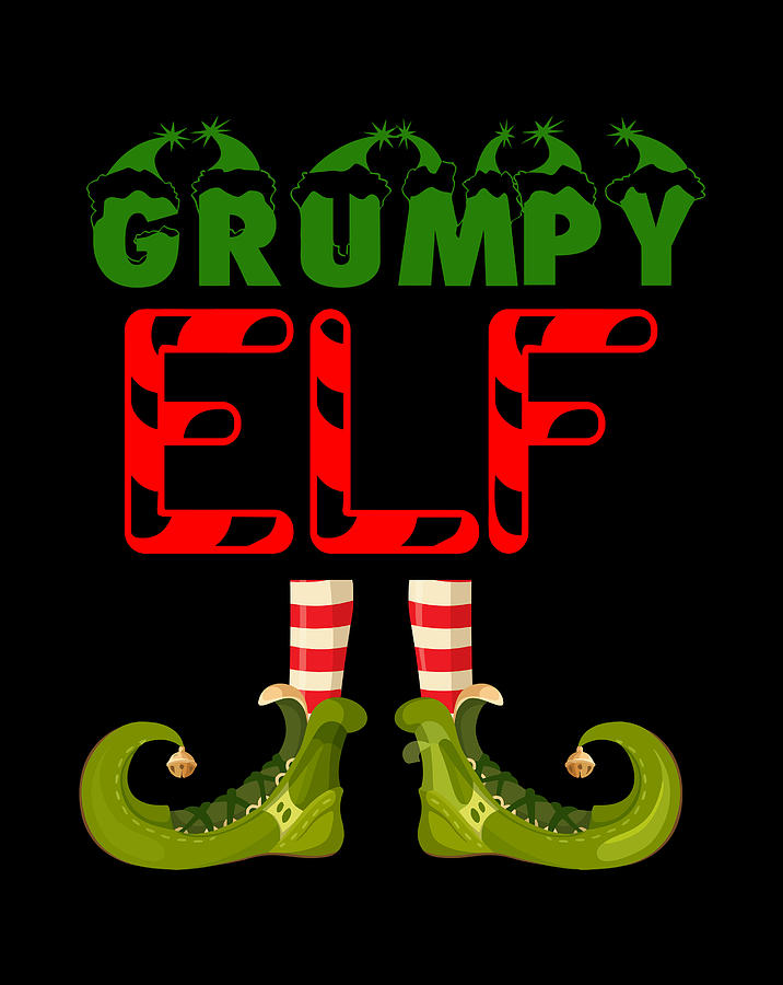 Grumpy Elf Funny Group Matching Family Pyjamas Digital Art by Naomi Carter Grumpy Elf Funny Group Matching Family Pyjamas Digital Art by Naomi Carter