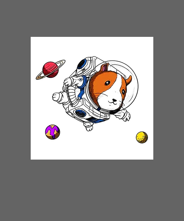 Guinea Pig Space Astronaut Poster green girl Painting by Roberts Cooper ...