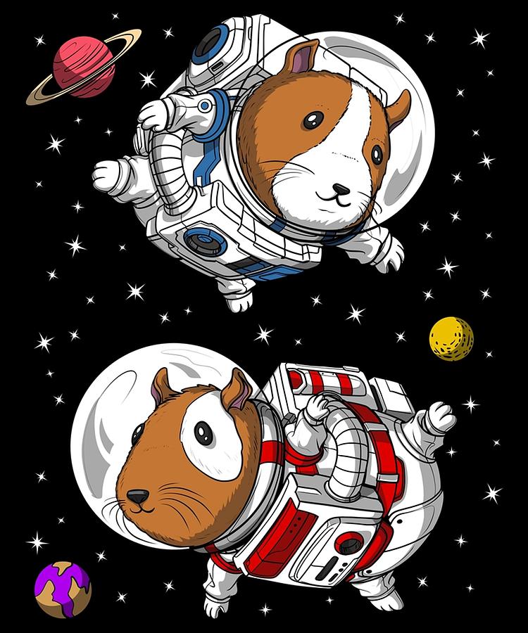 Guinea Pig Space Astronauts Digital Art by Gary Zalatan - Fine Art America