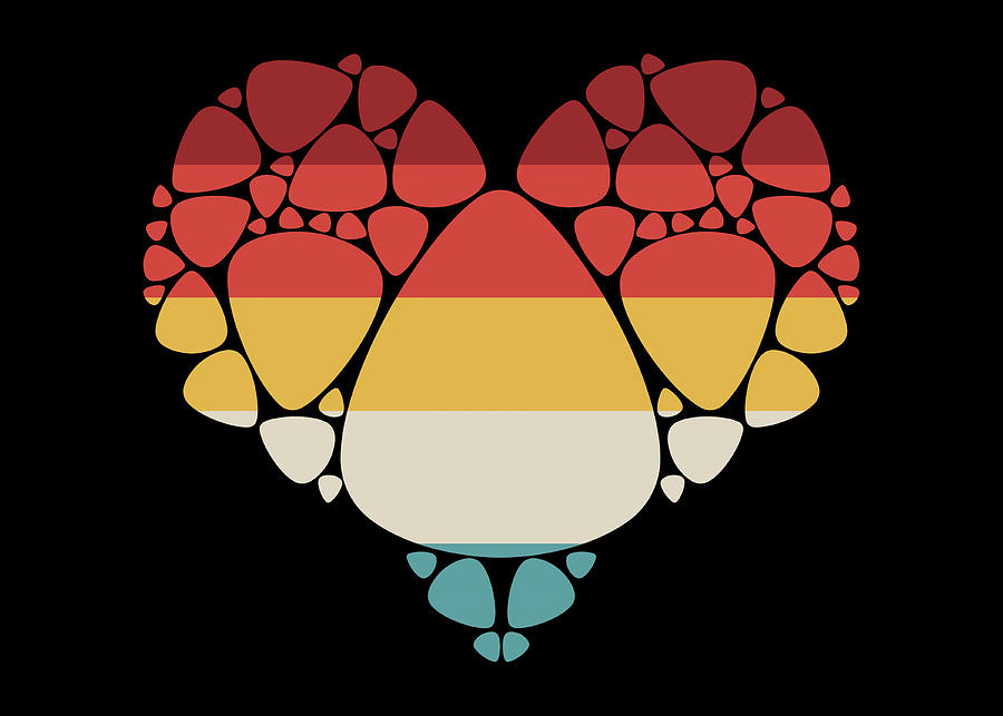 Guitar Pick Heart Music Poster Painting by Owen Wilson - Fine Art America