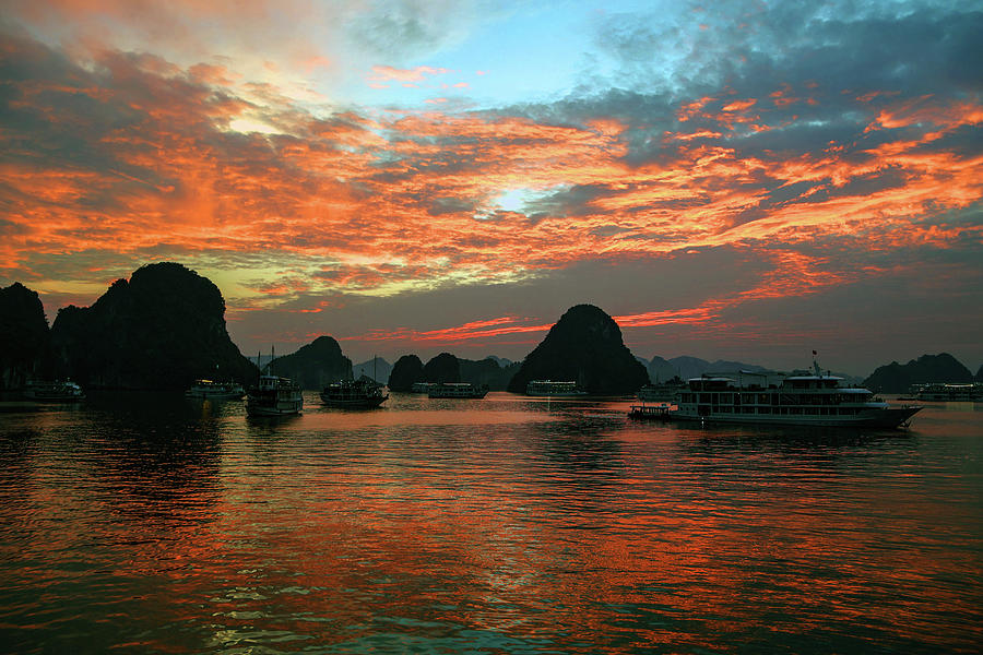 Ha Long Bay Sunset Photograph by Brian M Lumley - Pixels