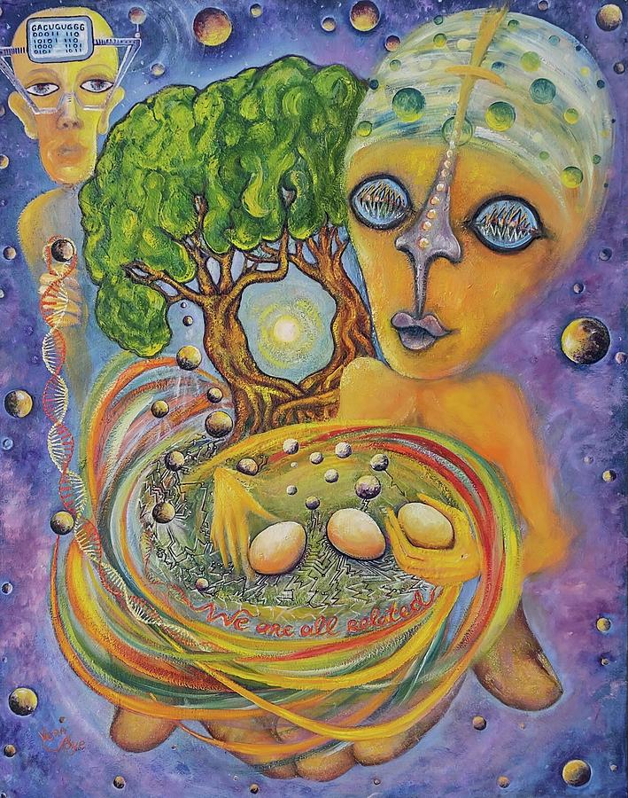 Hacker Alien try to Steals DNA CODE from Mother Board Nest Painting by ...