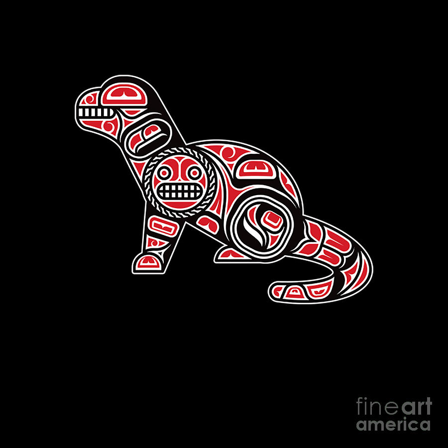 Haida Otter American Indian Native America Indigenous Gift Digital Art ...