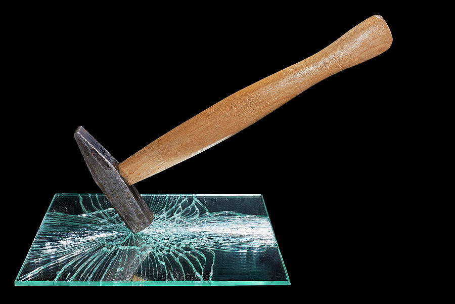 Hammer smashed a mirror Photograph by Tom Pavlasek - Fine Art America