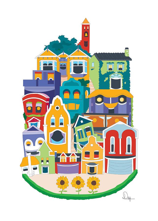 Happy Homes Digital Art by David Leigh - Fine Art America