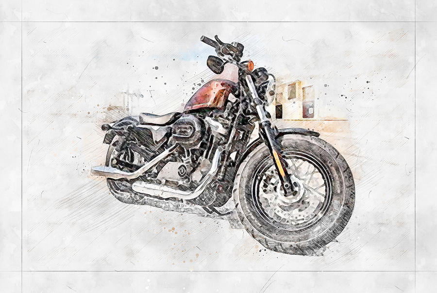 Harley-Davidson Sportster 1200 2017 bikes classic motorcycles Digital Art by Edgar Dorice - Fine ...