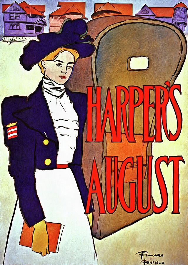 Harpers August Art Nouveau Digital Art by John Shepherd - Fine Art America