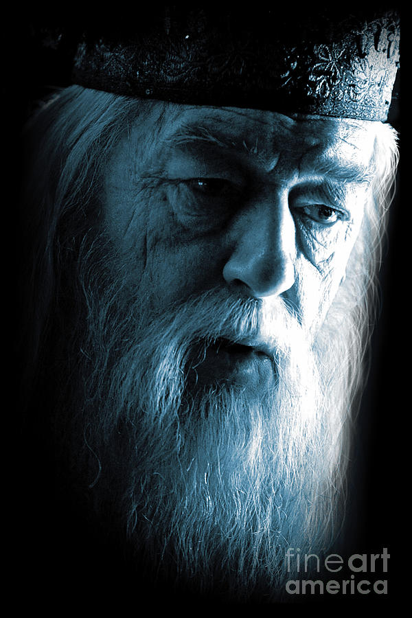 Harry Potter Dumbledore Face Bw Digital Art by Savannah Lindqvist
