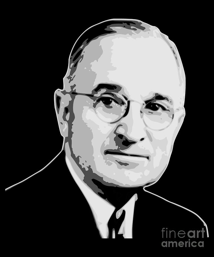 Harry S Truman Black and White Digital Art by Filip Schpindel - Fine ...