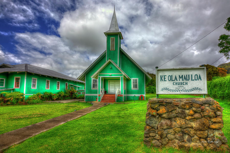 Hawaii HI Ke Ola Mau Loa Church The Big Island Worship Architectural Landscape Art Photograph by ...