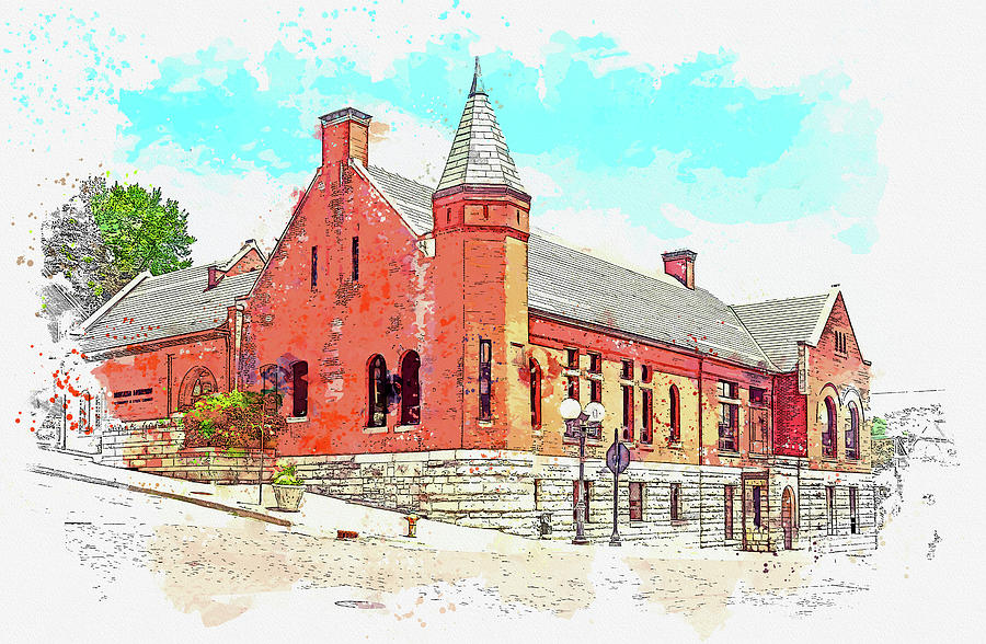 .Hayner Memorial Library Alton, Illinois Painting by Celestial Images ...