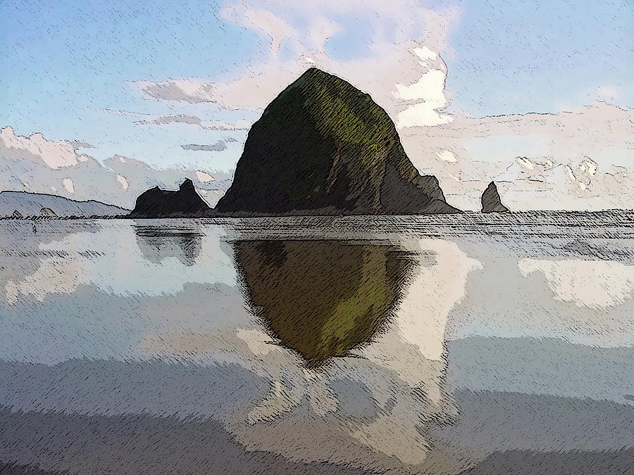 Haystack Rock at Cannon Beach Digital Art by Robert Ebert - Fine Art ...