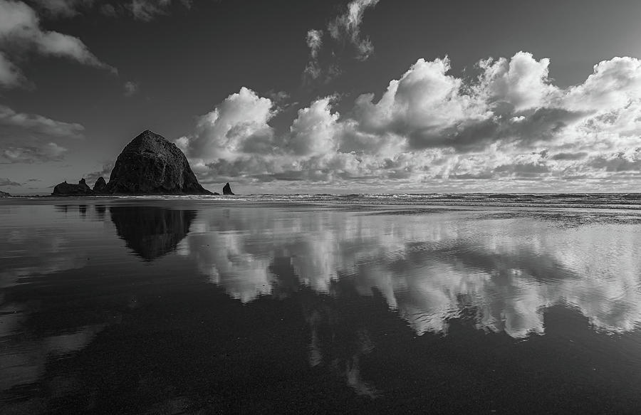 Haystack Rock Reflection Photograph by Randy Sage - Fine Art America