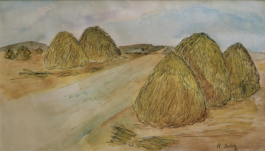 Haystacks Painting by Ram n Silva - Fine Art America