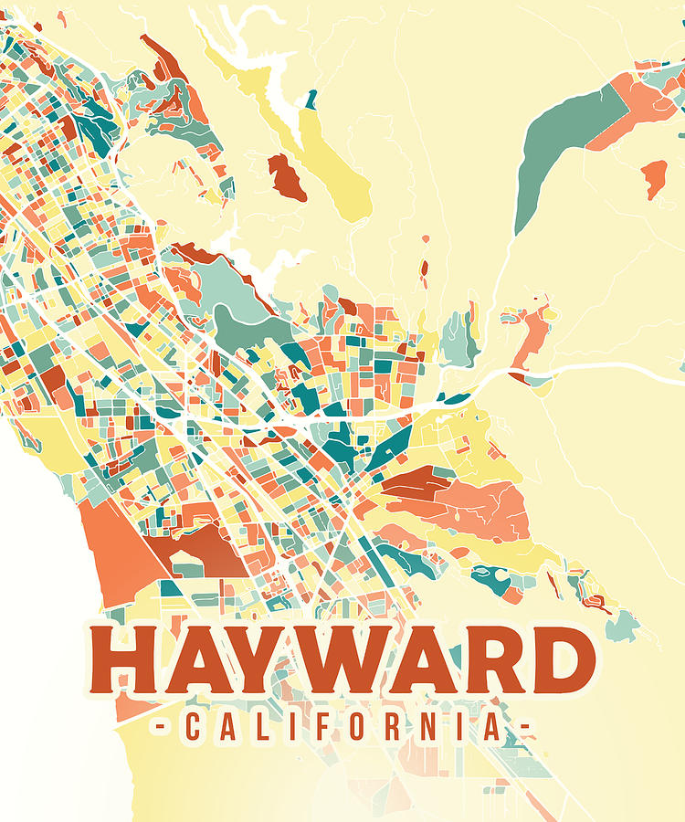 Hayward US map Digital Art by Alexandru Chirila - Fine Art America
