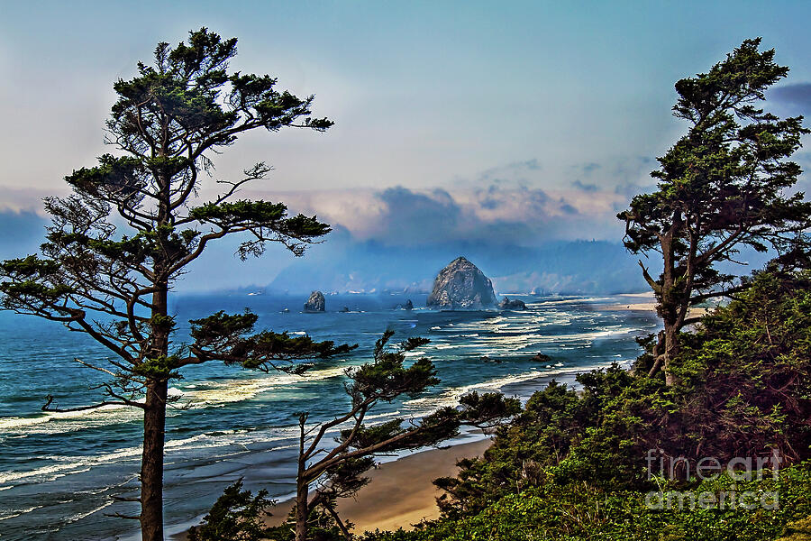 Hazey Over Haystack Rock Photograph by Robert Bales - Fine Art America