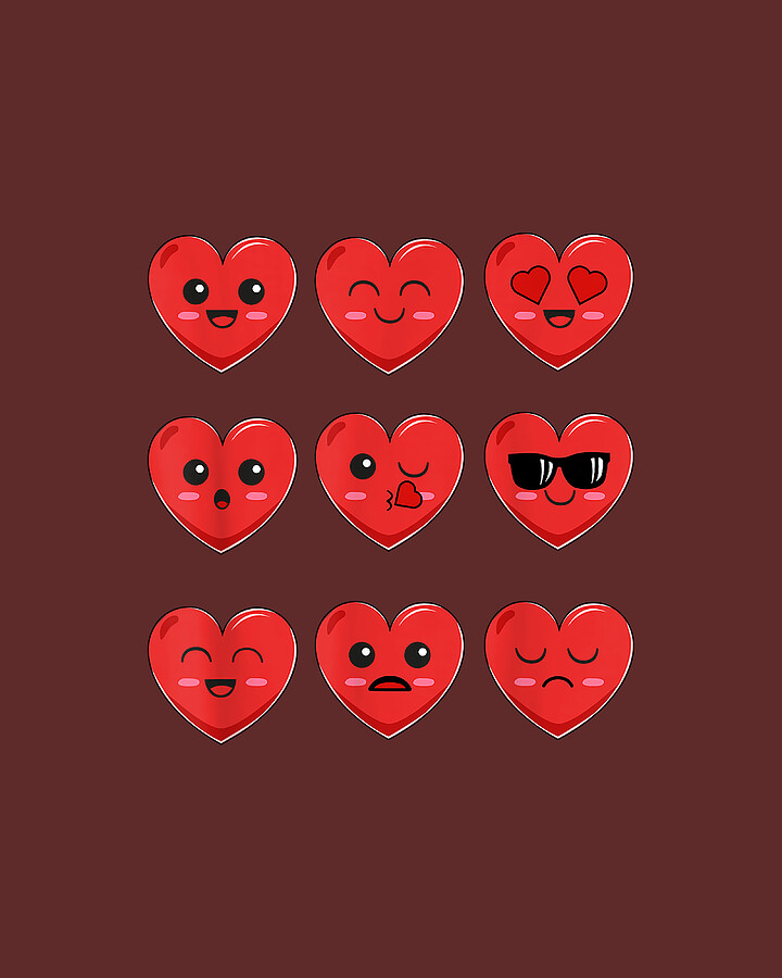Heart Emoticon Valentines Day Funny Boys Girls Kids Digital Art by ...